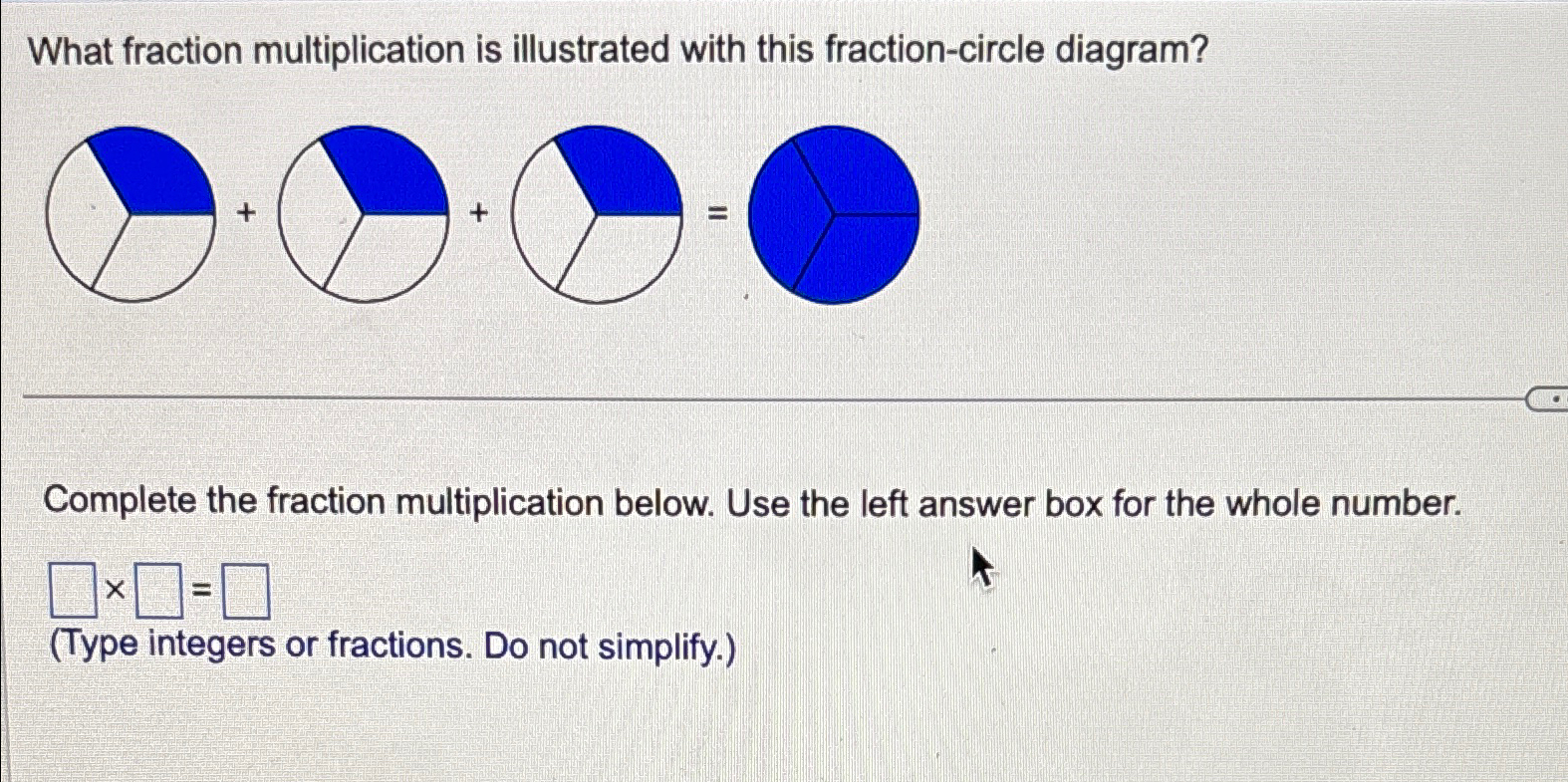 Solved What fraction multiplication is illustrated with this | Chegg.com