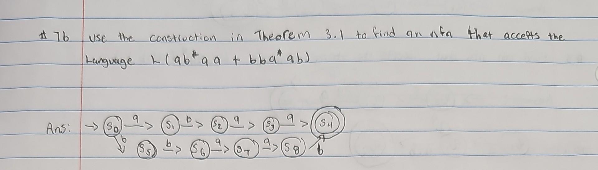 Solved \# 7 b use the construction in Theorem 3.1 to find an | Chegg.com