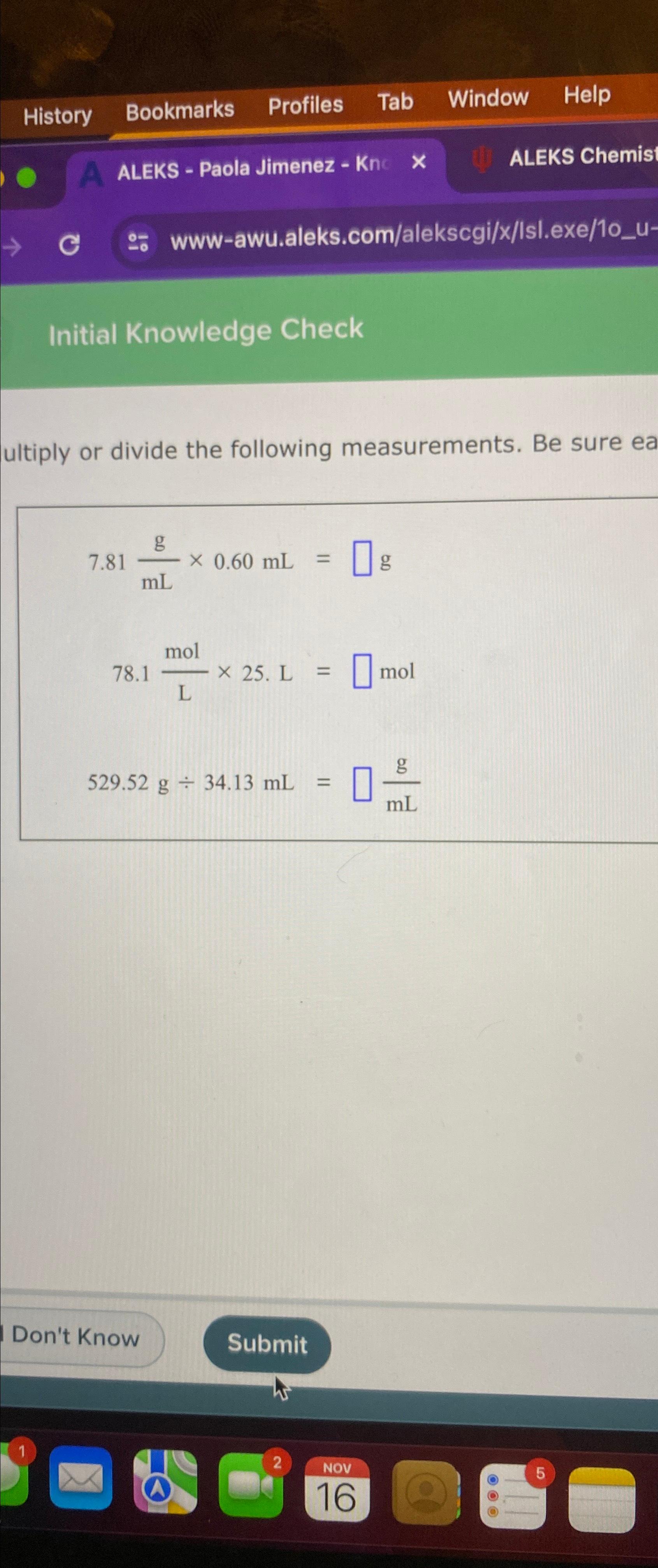 Solved Initial Knowledge Checkultiply or divide the | Chegg.com