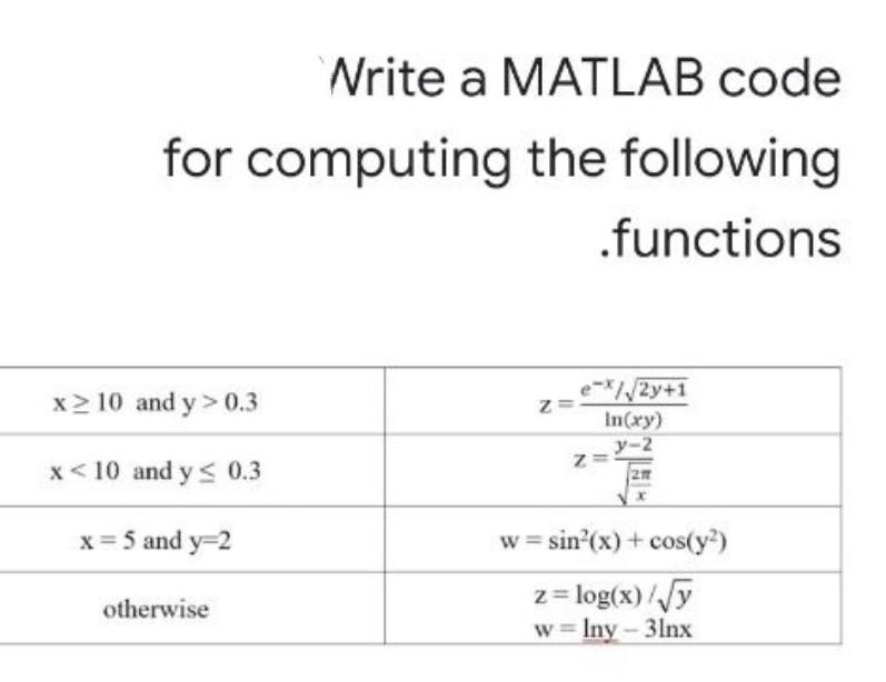 Solved Nrite a MATLAB code for computing the following | Chegg.com Solved Nrite a MATLAB code for computing the following | Chegg.com