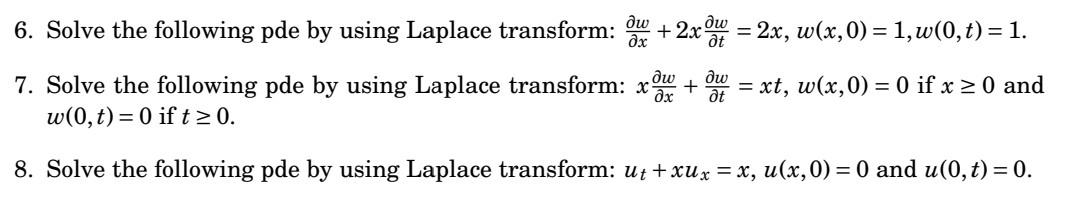 Solved δω 6. Solve the following pde by using Laplace | Chegg.com