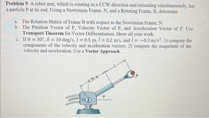 Solved Problem 9: A robot arm, which is rotating in a CCW | Chegg.com