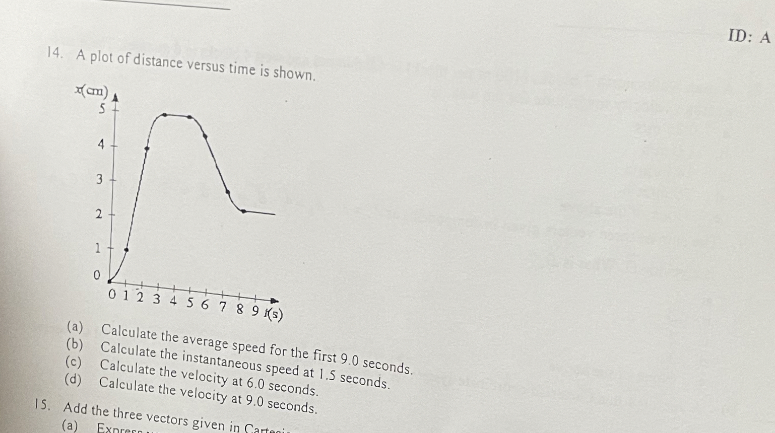 Solved A plot of distance versus time is shown.(a) | Chegg.com