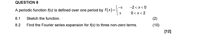 Solved QUESTION 8A periodic function f(x) ﻿is defined over | Chegg.com