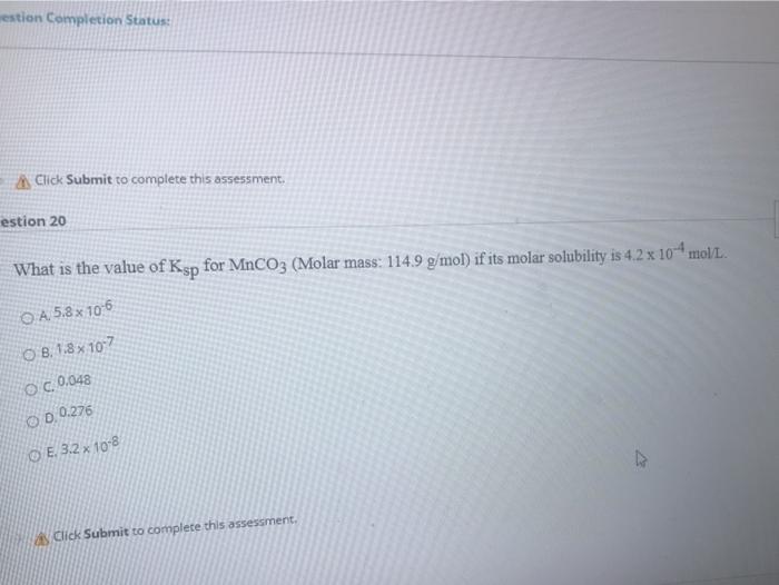 Solved estion Completion Status: Click Submit to complete | Chegg.com Solved estion Completion Status: Click Submit to complete | Chegg.com