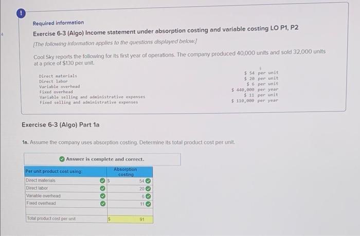 Solved Required information Exercise 6-3 (Algo) Income | Chegg.com
