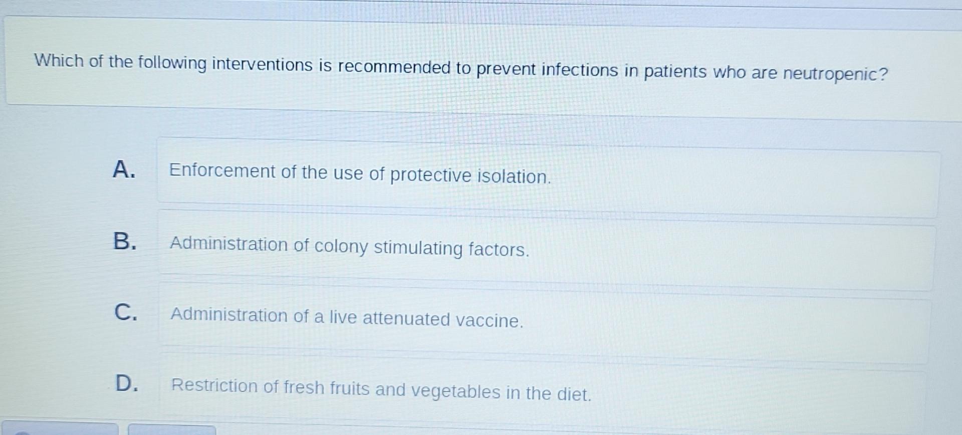Solved Which of the following interventions is recommended | Chegg.com