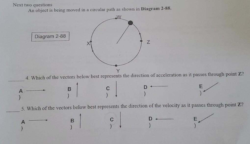 Solved Next two questions An object is being moved in a | Chegg.com