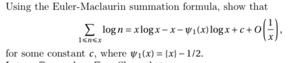 Solved Using the Euler-Maclaurin summation formula, show | Chegg.com