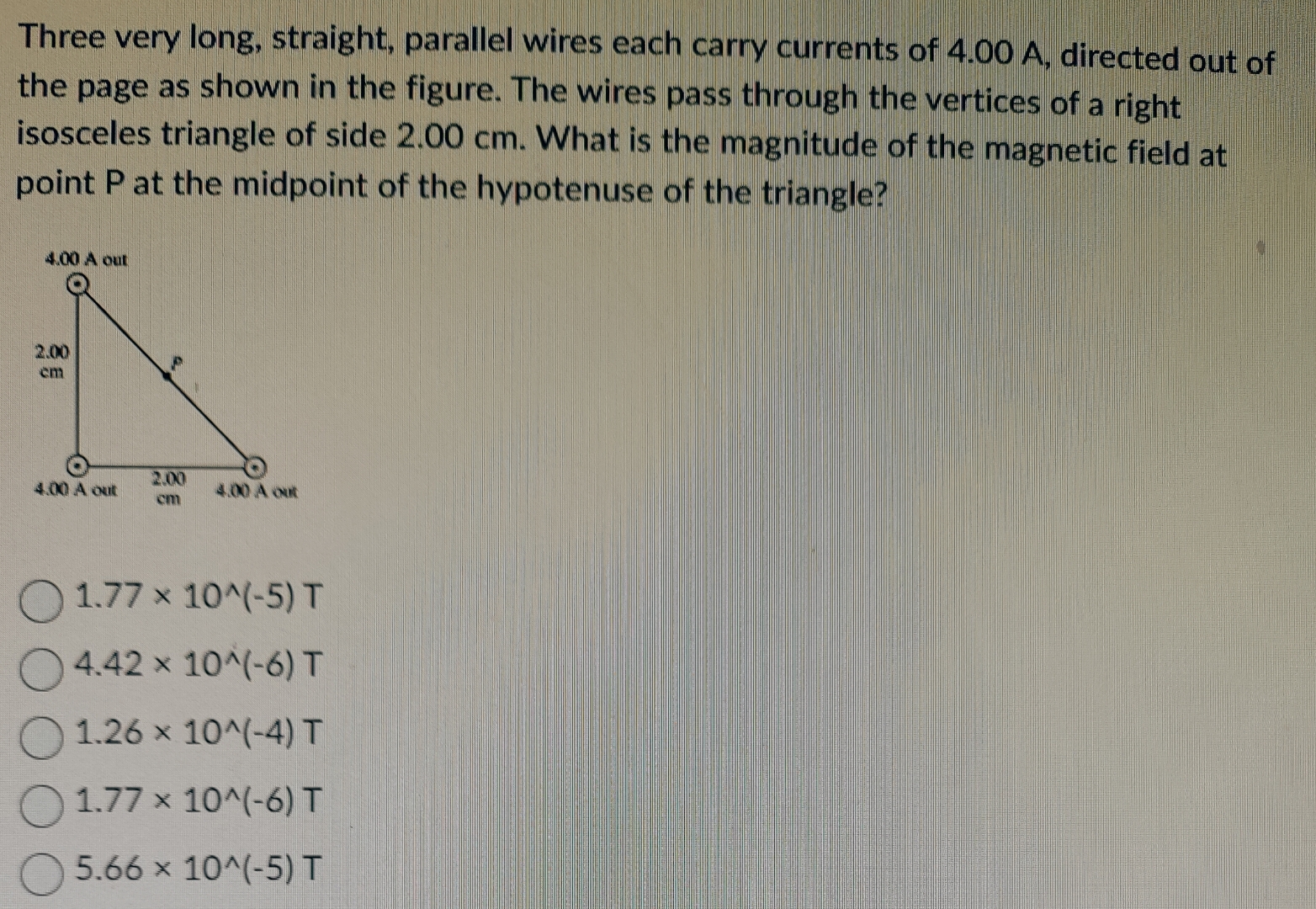 Solved Three very long, straight, parallel wires each carry | Chegg.com