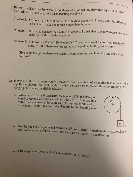 Solved 9. Torque This lab will give you the chance to | Chegg.com
