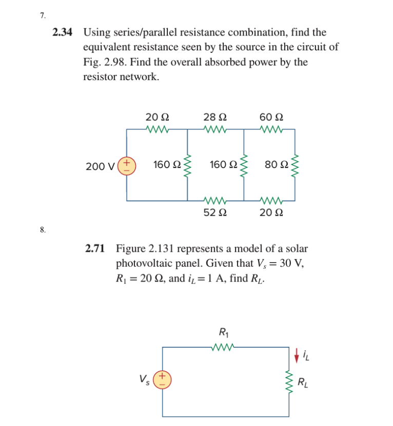 Solved 2 34 ﻿using Series Parallel Resistance Combination