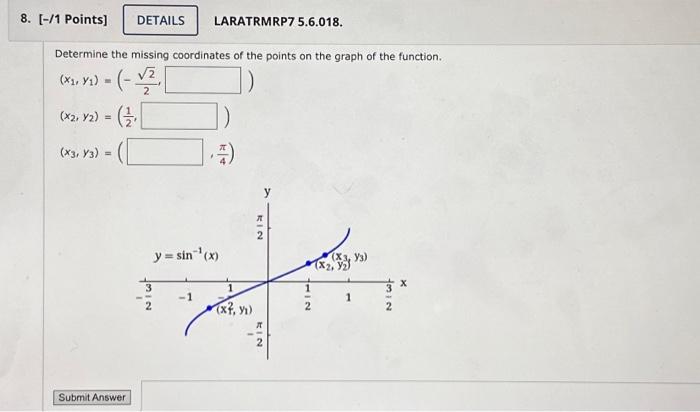 Solved Determine the missing coordinates of the points on | Chegg.com