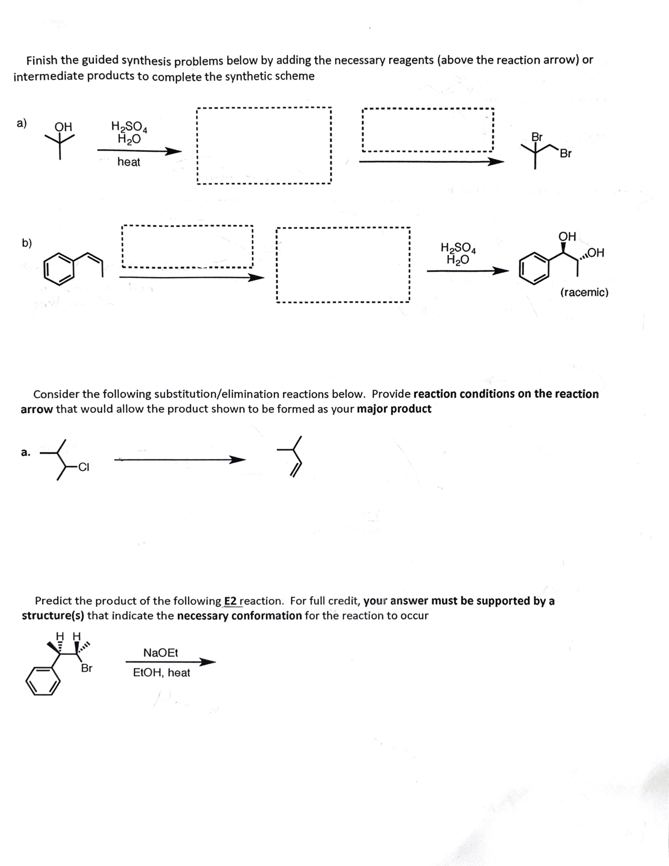 Solved three questions:Finish the guided synthesis problems | Chegg.com
