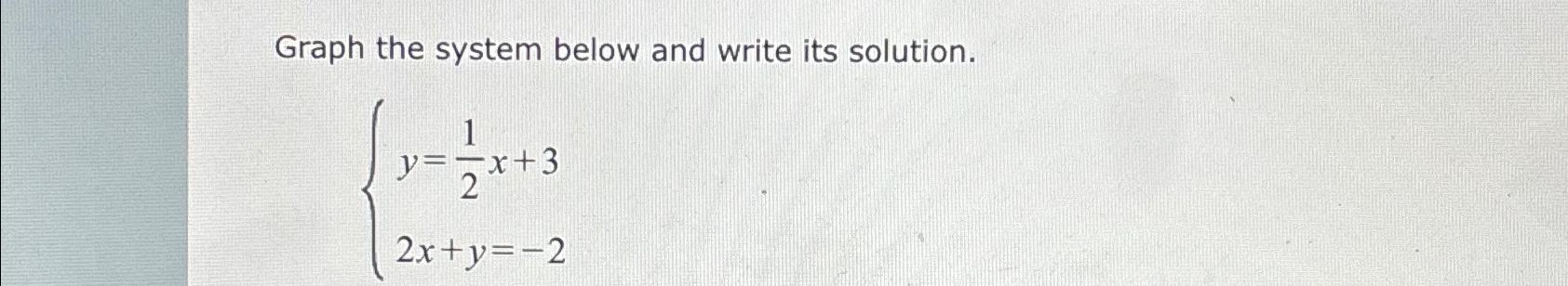 Solved Graph the system below and write its | Chegg.com