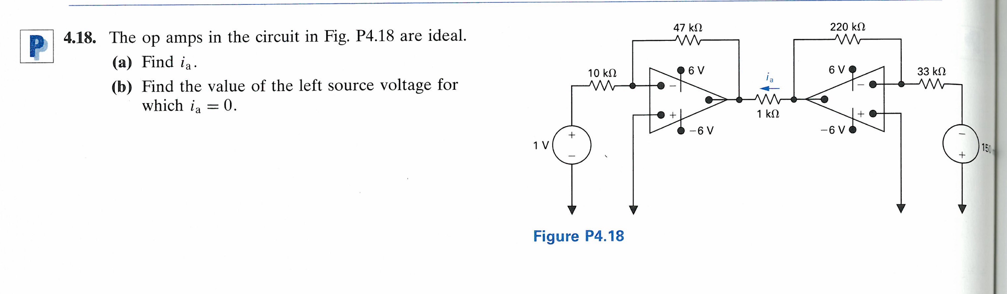 Solved 4.18. ﻿The op amps in the circuit in Fig. P4.18 ﻿are | Chegg.com