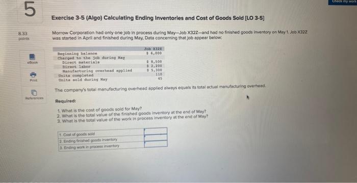 Solved Exercise 3-5 (Algo) Calculating Ending Inventories | Chegg.com