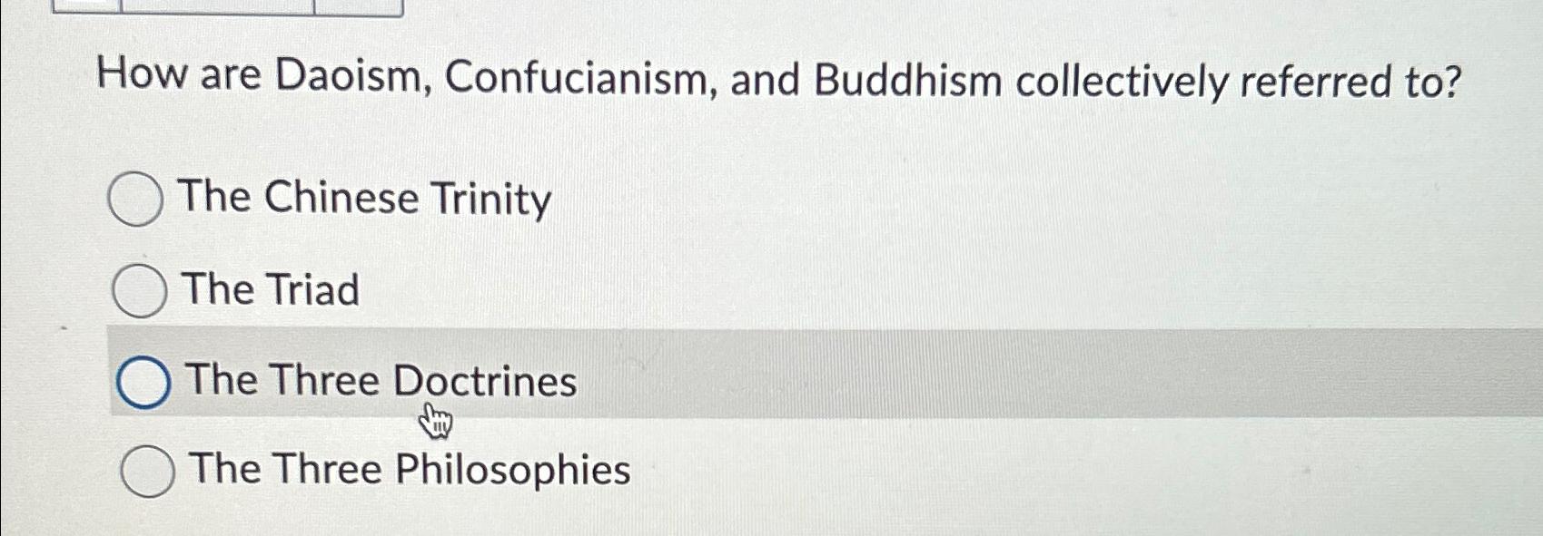 Solved How are Daoism, Confucianism, and Buddhism | Chegg.com