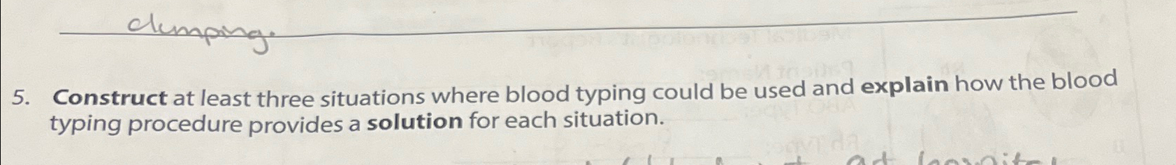 Solved q,5. ﻿Construct at least three situations where blood | Chegg.com