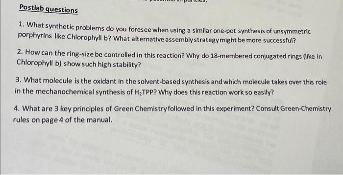 Solved 1. What synthetic problems do you foresee when using | Chegg.com