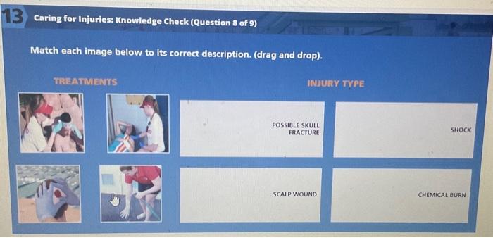Solved Caring for Injuries: Knowledge Check (Question 8 of 9 | Chegg.com