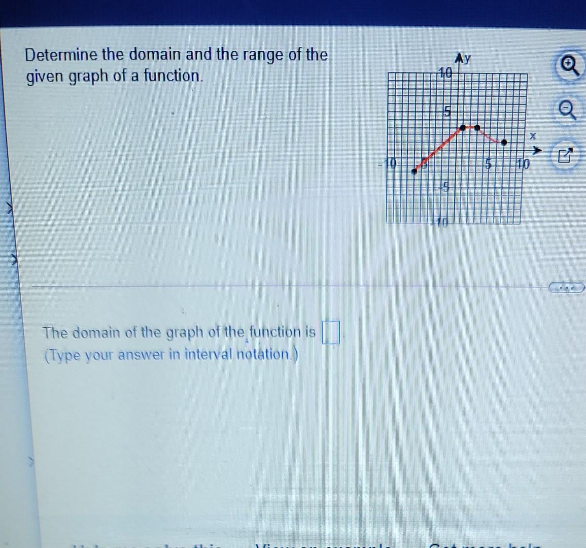Solved Determine the domain and the range of the given graph | Chegg.com