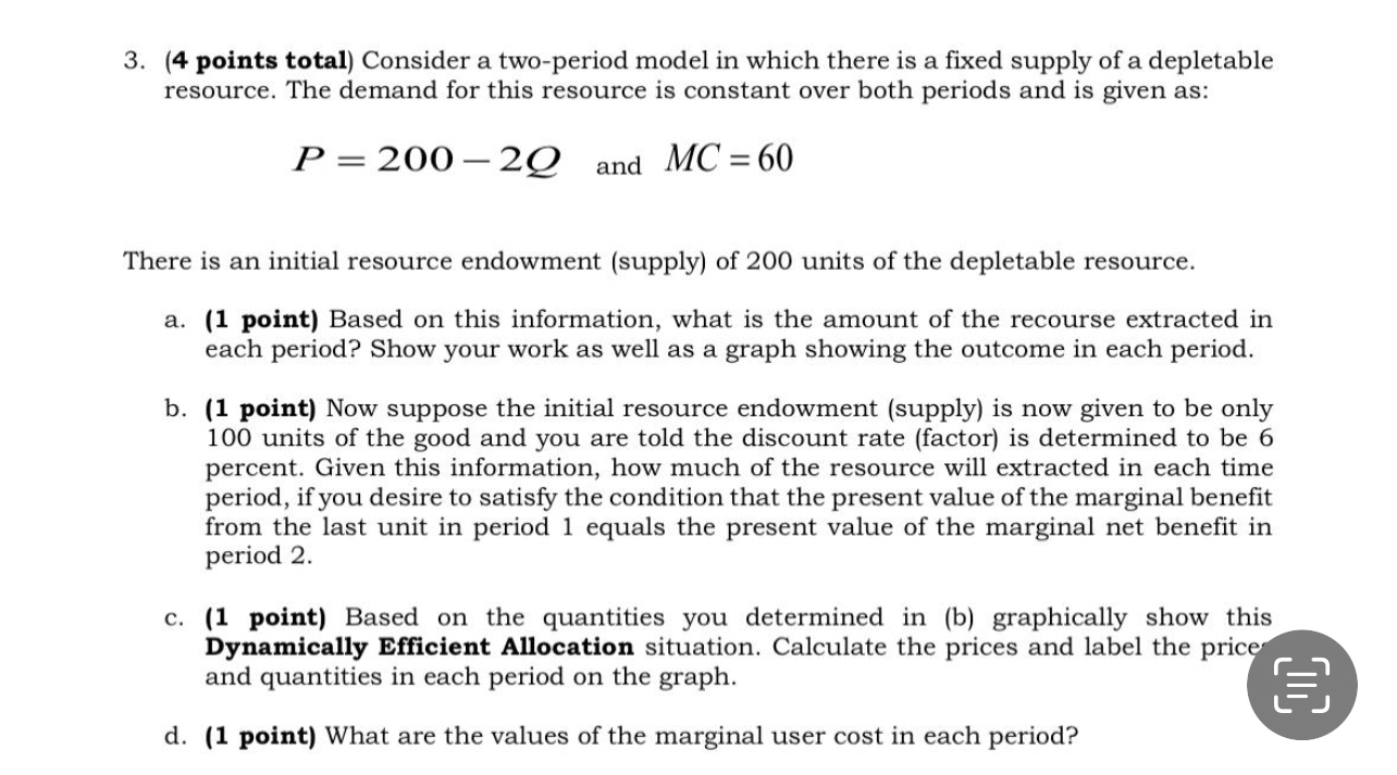 Solved (4 ﻿points total) ﻿Consider a two-period model in | Chegg.com