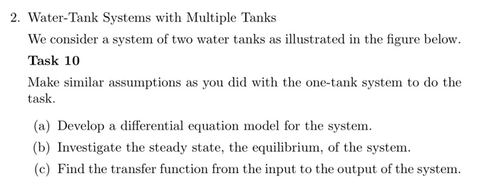 Solved 2. Water-Tank Systems with Multiple Tanks We consider | Chegg.com
