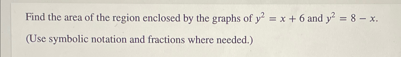 Solved Find the area of the region enclosed by the graphs of | Chegg.com