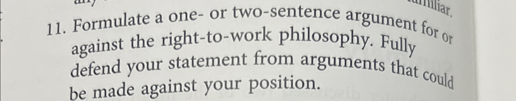 Solved Formulate a one- ﻿or two-sentence argument foror | Chegg.com
