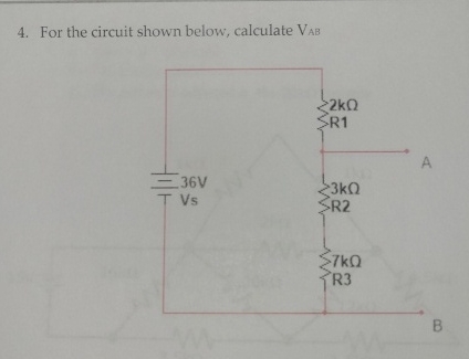 Solved For the circuit shown below, calculate VAB | Chegg.com