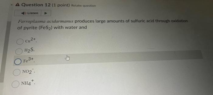 Solved Ferroplasma acidarmanus produces large amounts of | Chegg.com