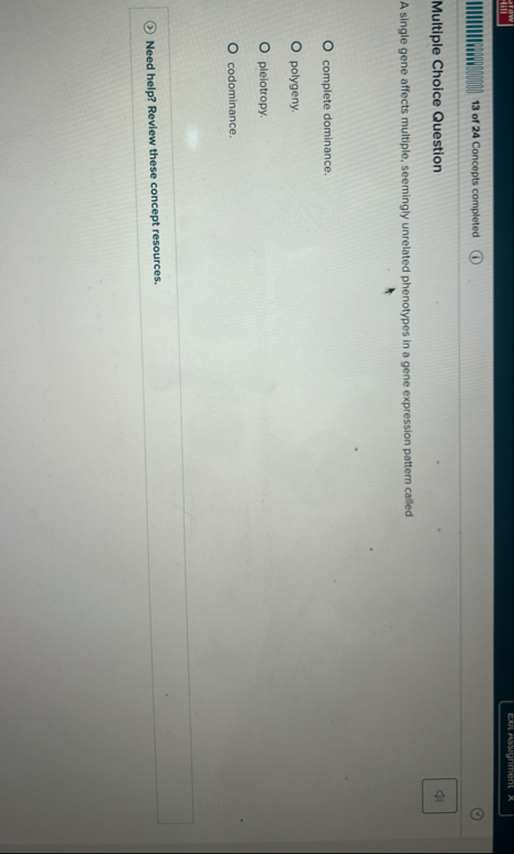 Solved 13 ﻿of 24 ﻿Concepts completedMultiple Choice | Chegg.com