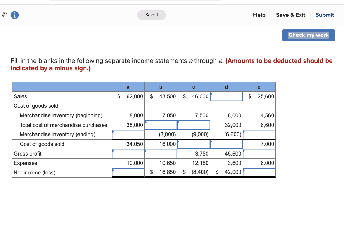 Solved \#1 ﻿Help Save \& Exit Submit Fill in the blanks in | Chegg.com