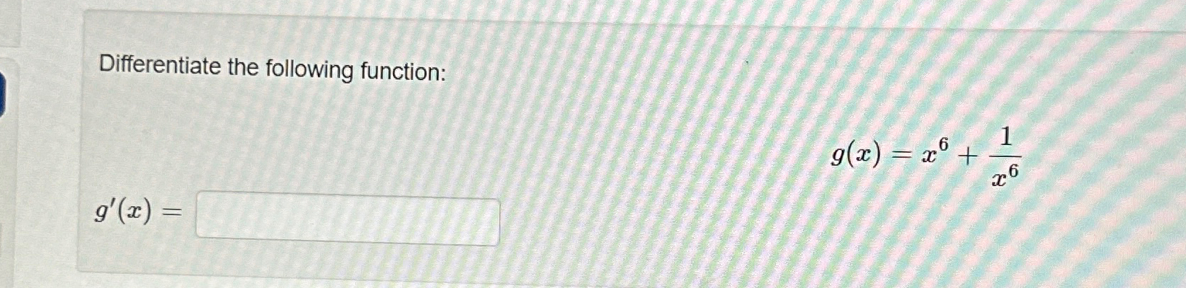 Solved Differentiate the following | Chegg.com