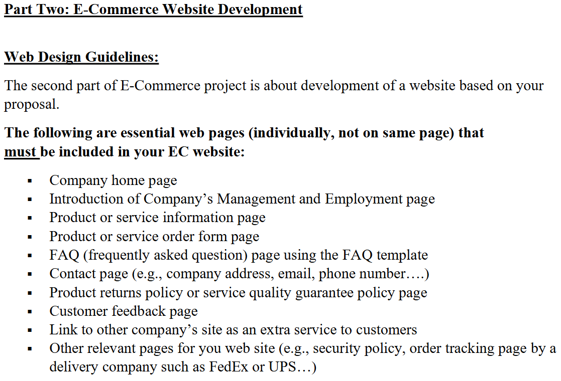 Solved I need a ecommerce website developed. I need it to be | Chegg.com