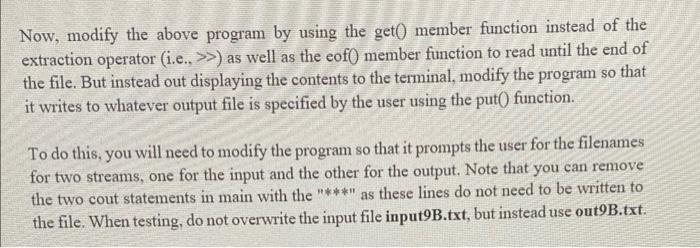 Solved B. Member Functions get, put, fail, and eof Create a | Chegg.com