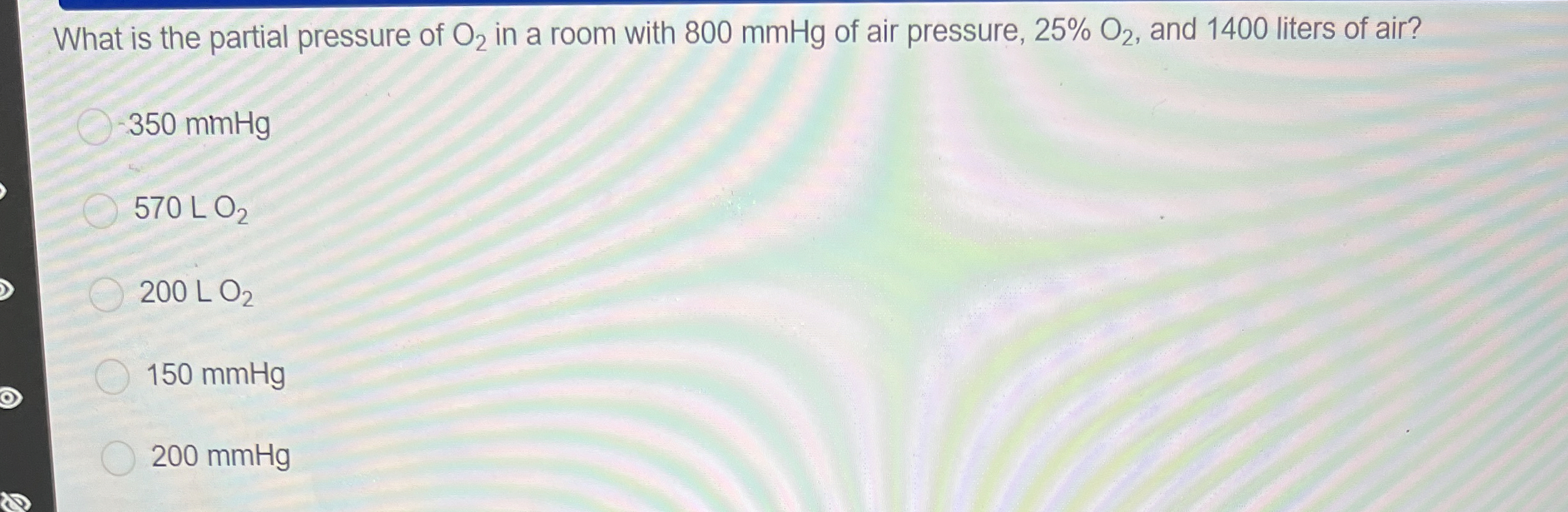 Solved What is the partial pressure of O2 ﻿in a room with | Chegg.com