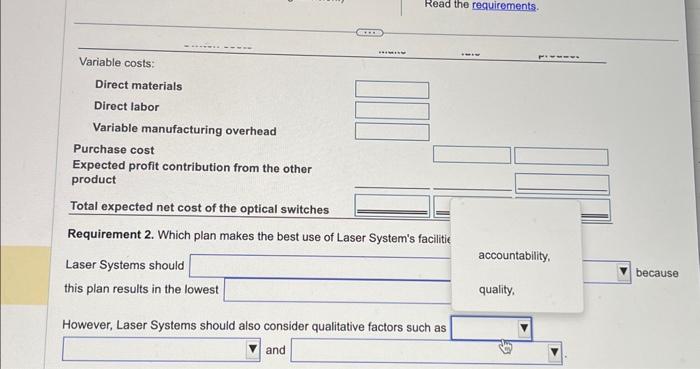 Solved Variable costs: Direct materials Direct labor | Chegg.com