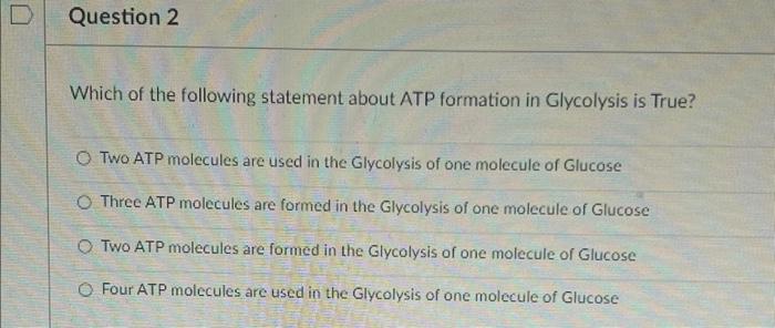 Solved Which of the following statement about ATP formation | Chegg.com