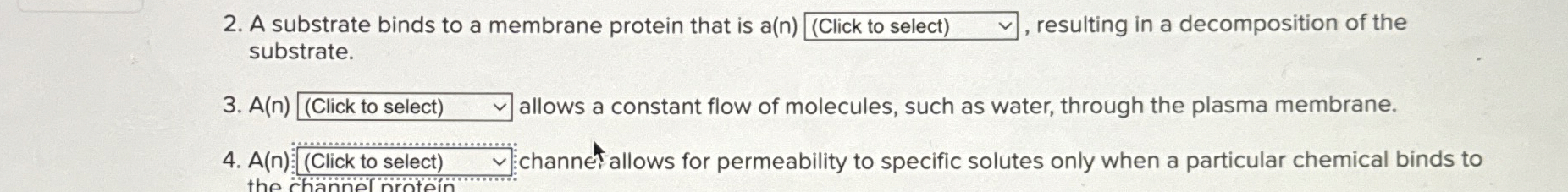 Solved A substrate binds to a membrane protein that is , | Chegg.com