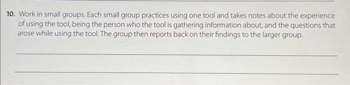 Solved 10. Work in small groups. Each small group practices | Chegg.com