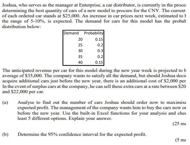 How to solve this using excel. I believe it requires | Chegg.com