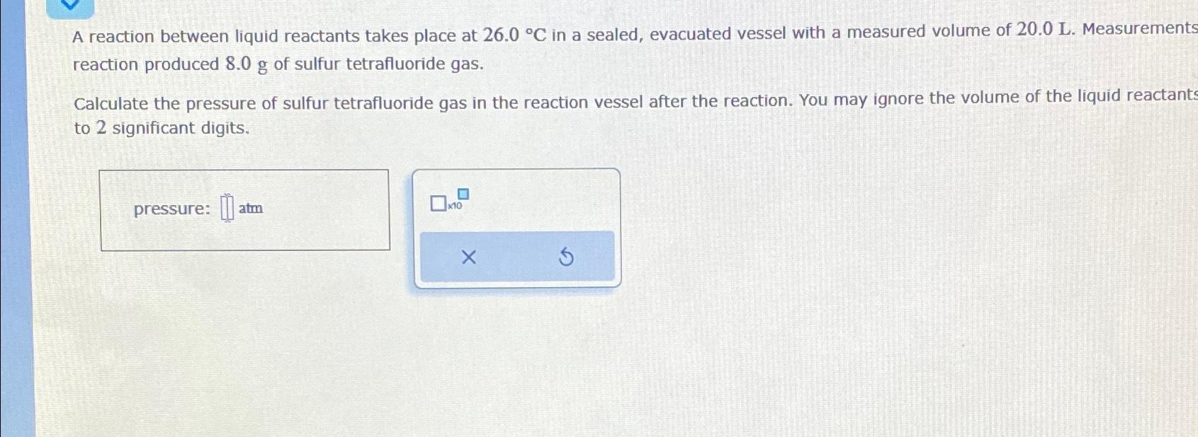 Solved A reaction between liquid reactants takes place at | Chegg.com