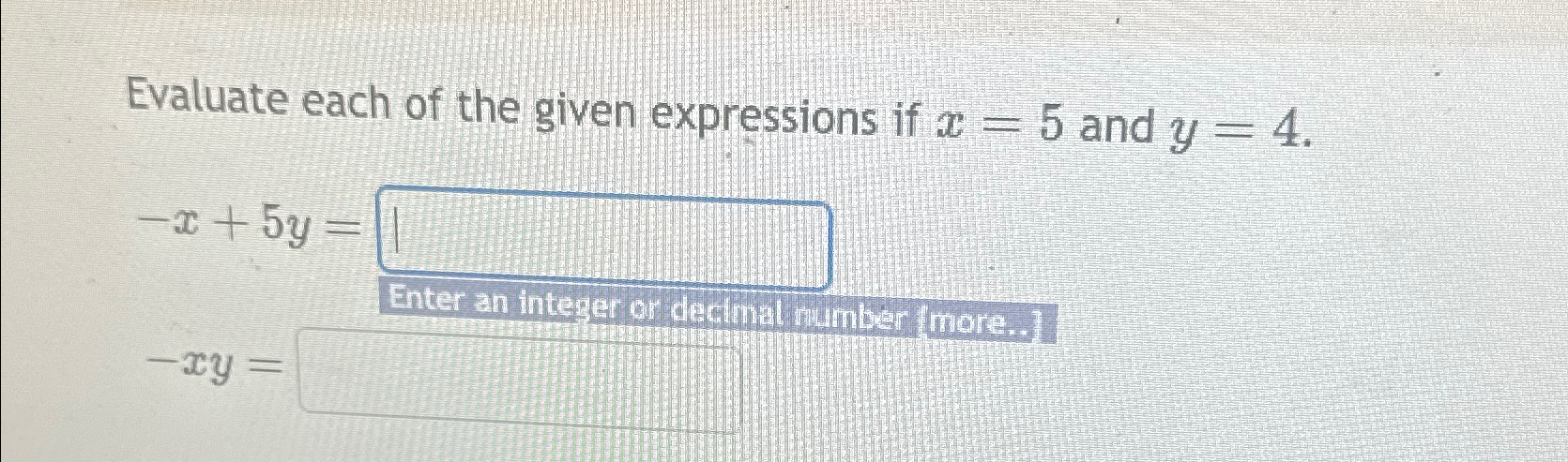 Solved Evaluate each of the given expressions if x=5 ﻿and | Chegg.com