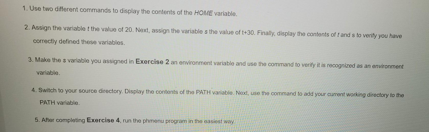 Solved 1. Use two different commands to display the contents | Chegg.com