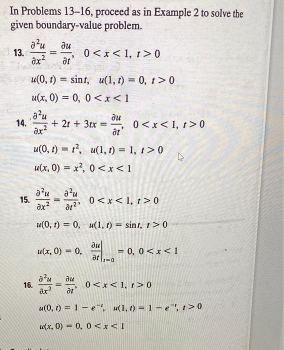 Solved In Problems 13-16, proceed as in Example 2 to solve | Chegg.com