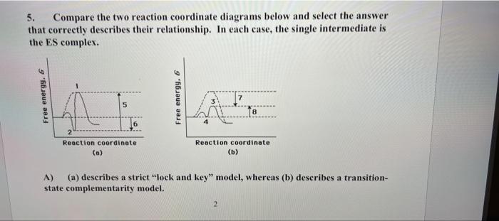 Solved 5. Compare the two reaction coordinate diagrams below | Chegg.com
