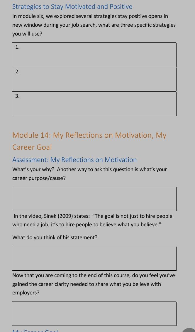 Solved CAREER SUCCESS- CDEV 1830 Assignment 5: My Goals | Chegg.com