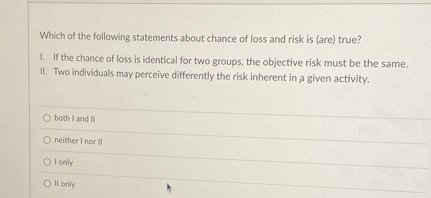 Solved Which of the following statements about chance of | Chegg.com